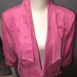 Dress Barn | Jackets & Coats | Nwt Dress Barn Pink Velvet Like Blazer ...